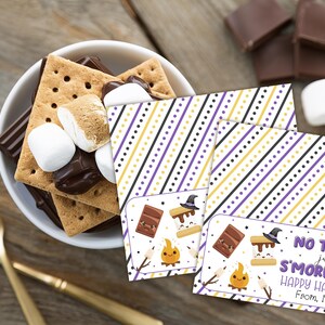 Halloween S’mores Treat Bagtopper Tag Template Editable, No Tricks Just ...