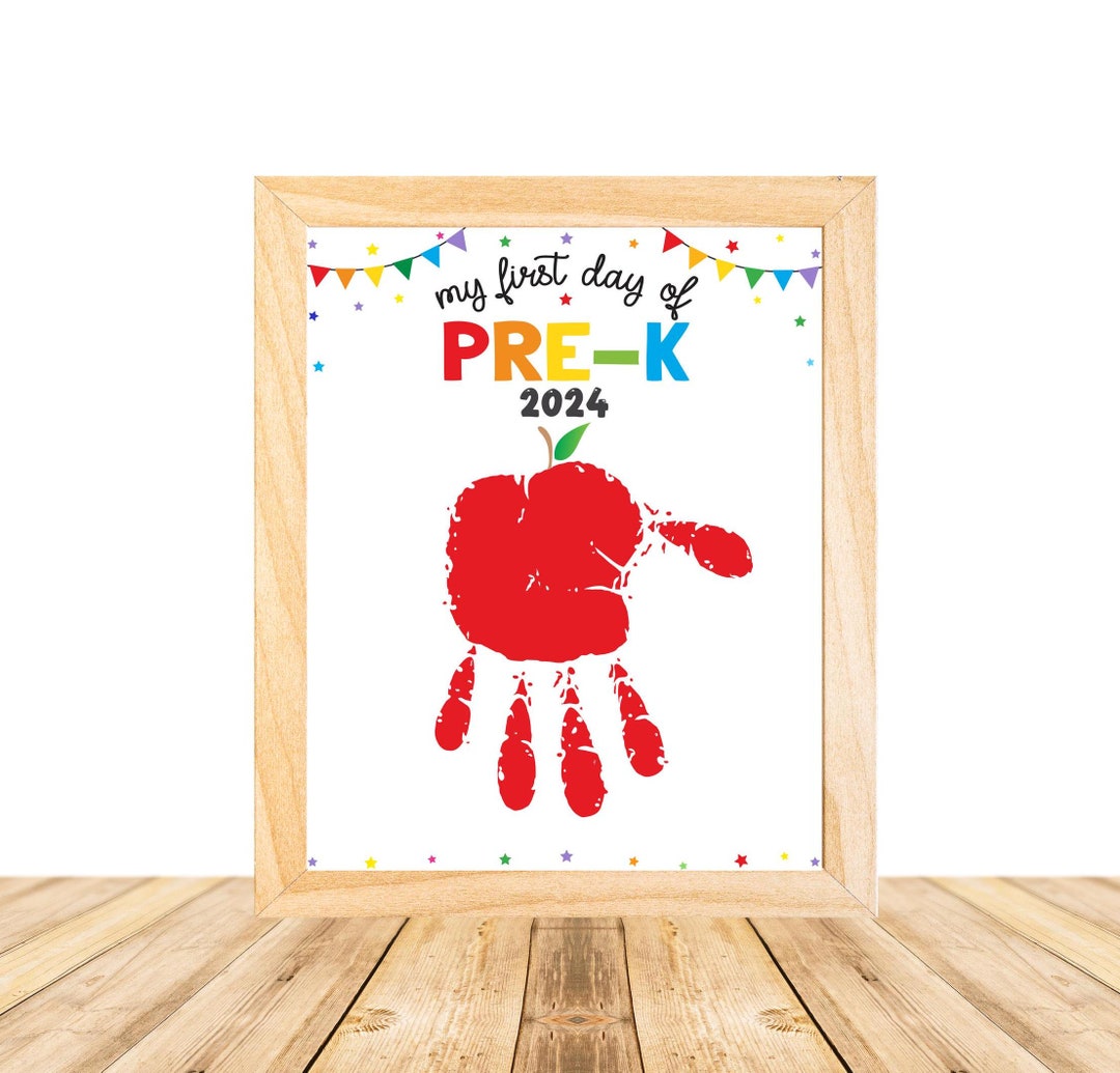 First Day of Pre-k Handprint Art, First Day of School, Handprint Pre-k ...