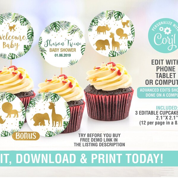 Zoo Cupcake Topper - Etsy