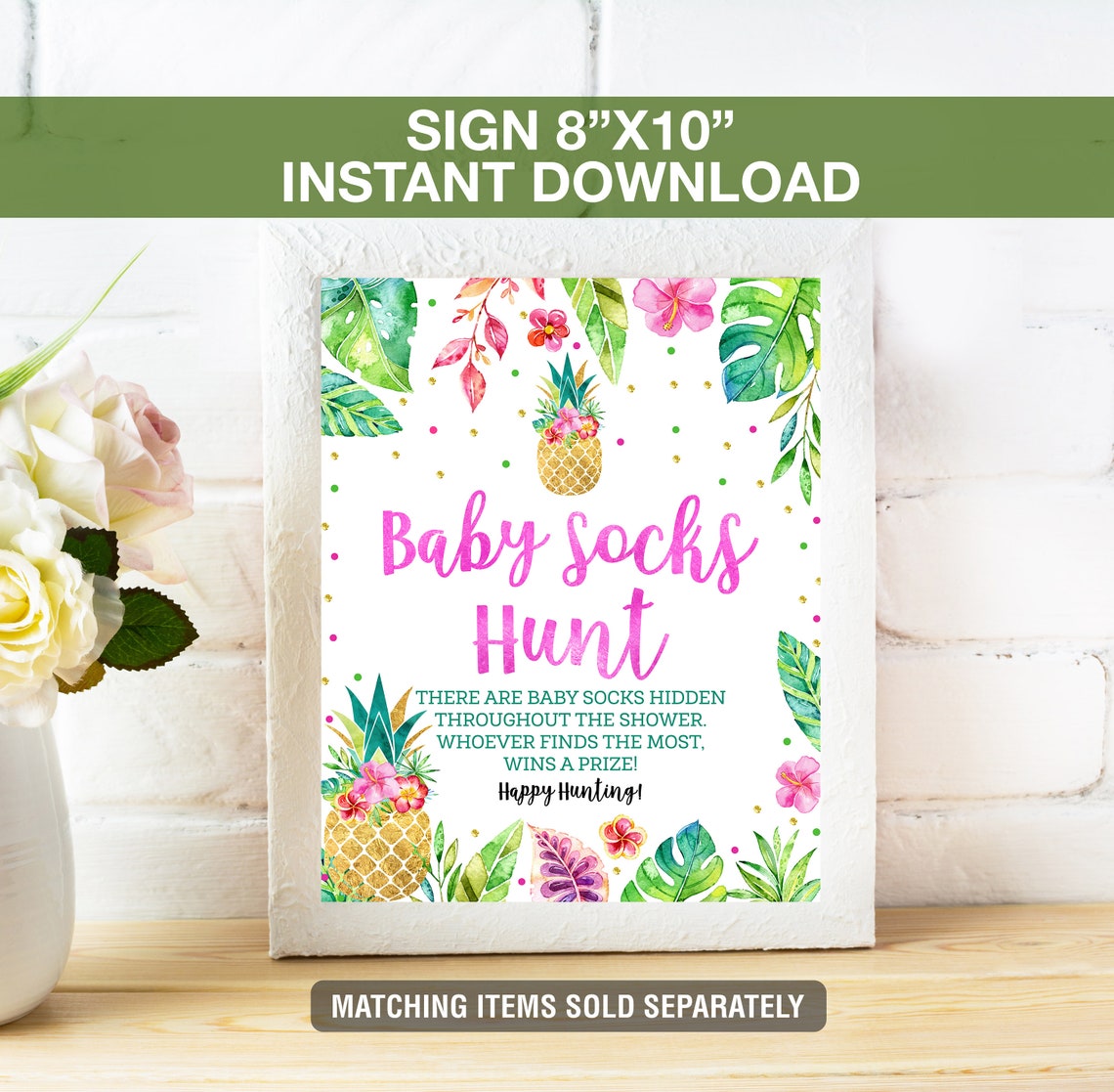 Aloha Shower Games Pack Tropical Baby Game Printable - Etsy