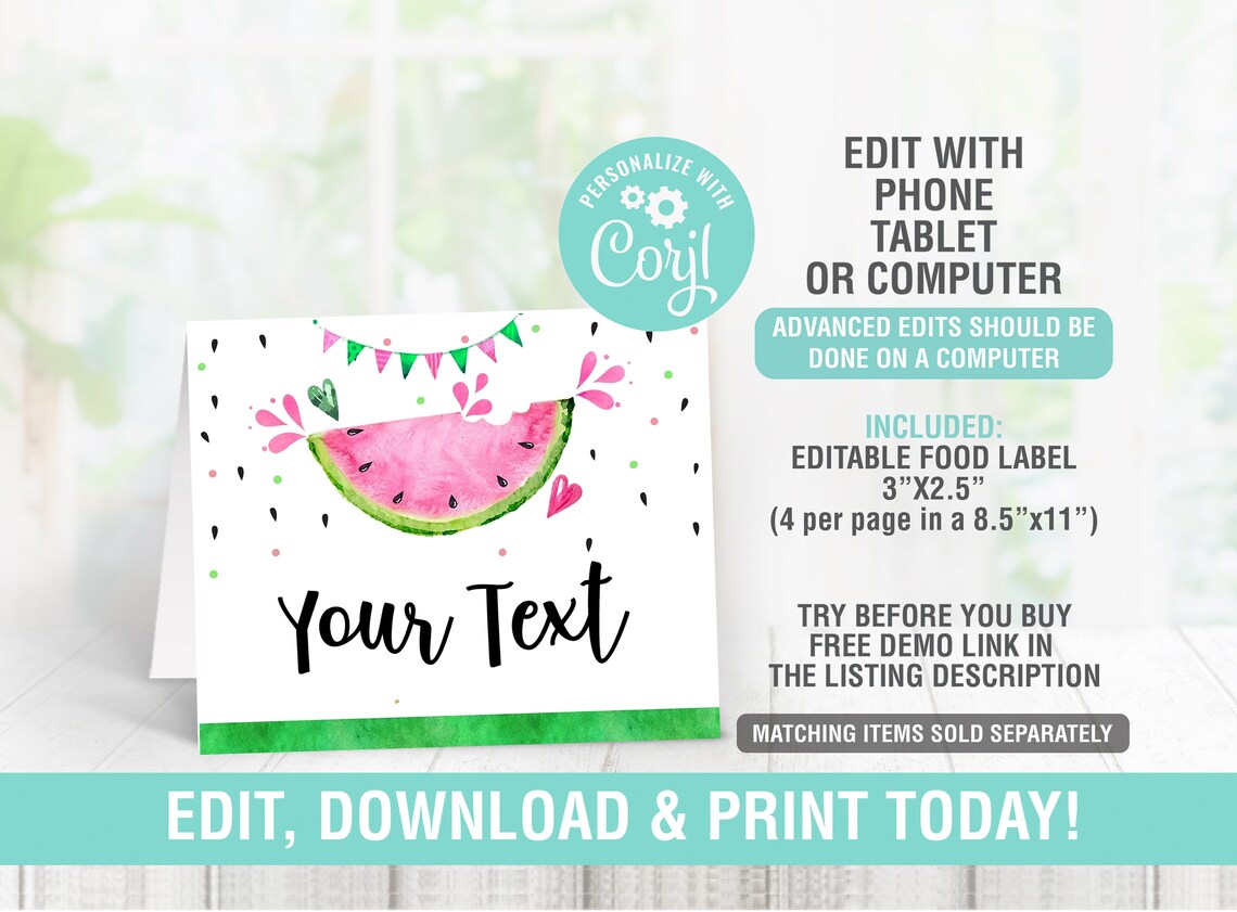 Editable Watermelon Milestone Birthday Poster Pink Watermelon - Etsy