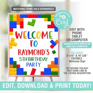 Building Blocks Party Tags EDITABLE, Building Blocks Party Favor Tags ...