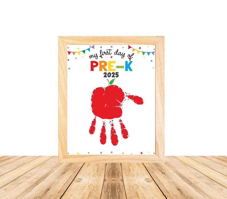 First Day of Pre-k Handprint Art, First Day of School, Handprint Pre-k ...