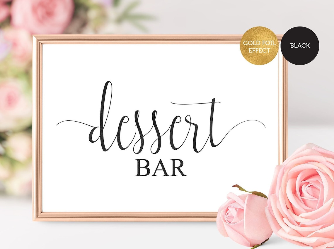 Dessert Bar Signdessert Bar Print Gold Dessert Sign DIY | Etsy