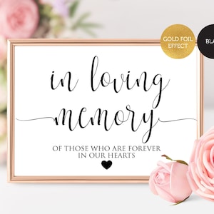 In Loving Memory Sign,printable, Memory Printable,memorial Table Sign ...
