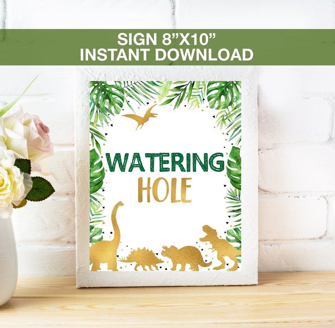 Dinosaur Watering Hole Sign Printable Dino Table Decor Sign - Etsy