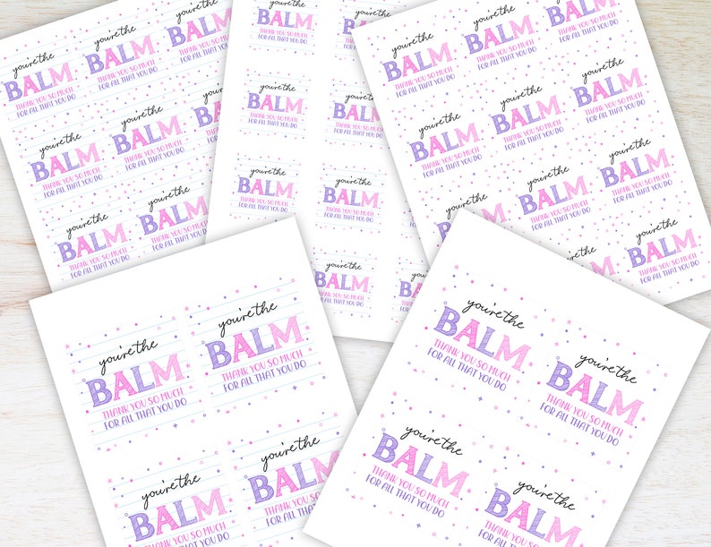 Teacher Appreciation Gift Tag, You’re the Balm Tags Teacher Thank You ...