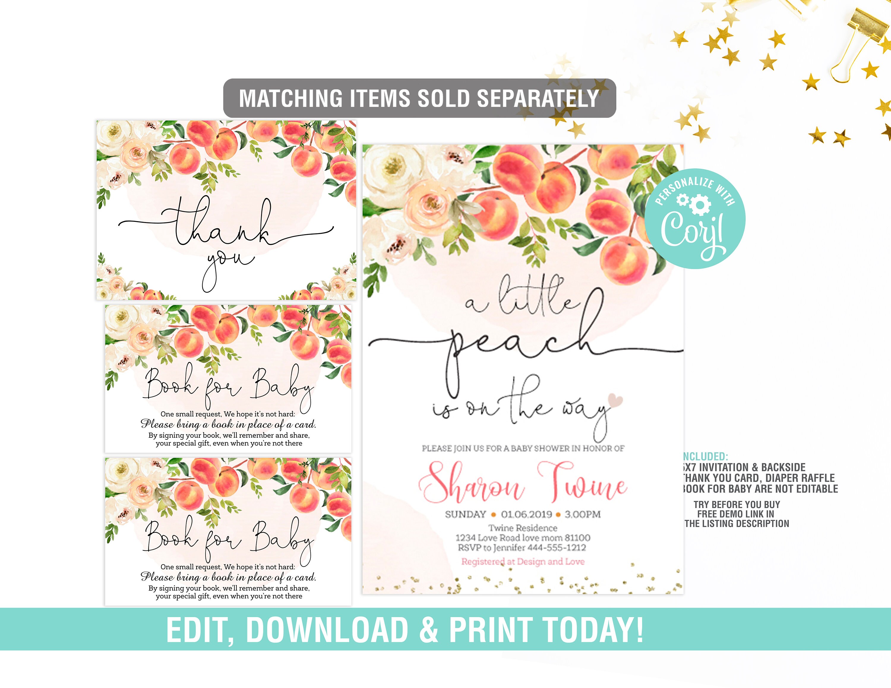 Baby Due Date Calendar Sign Peach EDITABLE Baby Prediction - Etsy