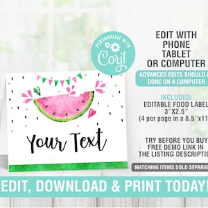 Editable Watermelon Milestone Birthday Poster Pink Watermelon First ...