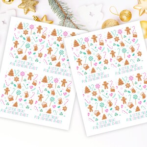 Christmas Cookie Card Printable 3.5x5, Merry Christmas Cookie Card ...