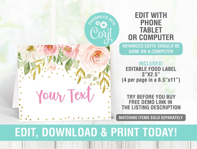 Blush Pink Welcome Sign EDITABLE Blush Floral Pink Party - Etsy