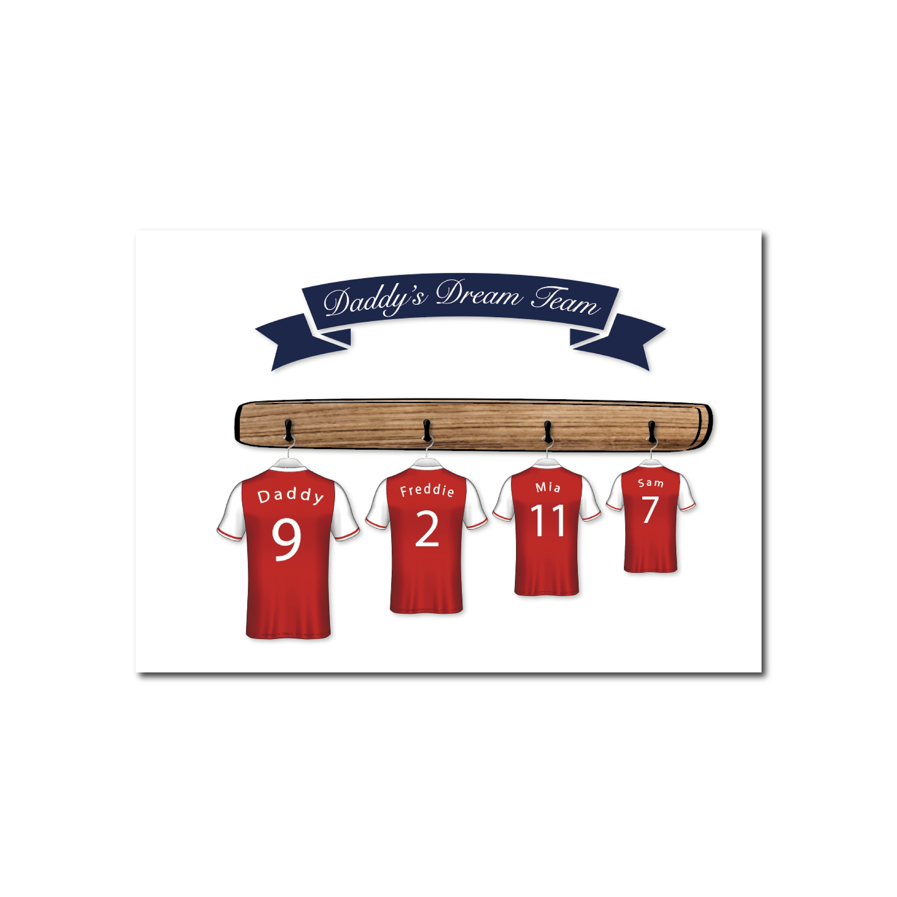 Personalised Family Football Shirt Print Daddy's Dream - Etsy