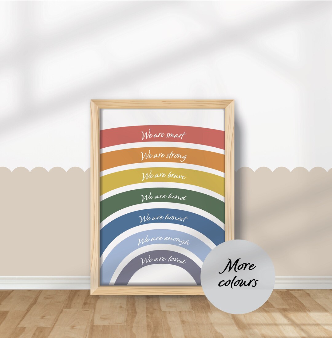 Rainbow Positive Affirmation Print, Sibling Print, Kids Poster, Nursery ...