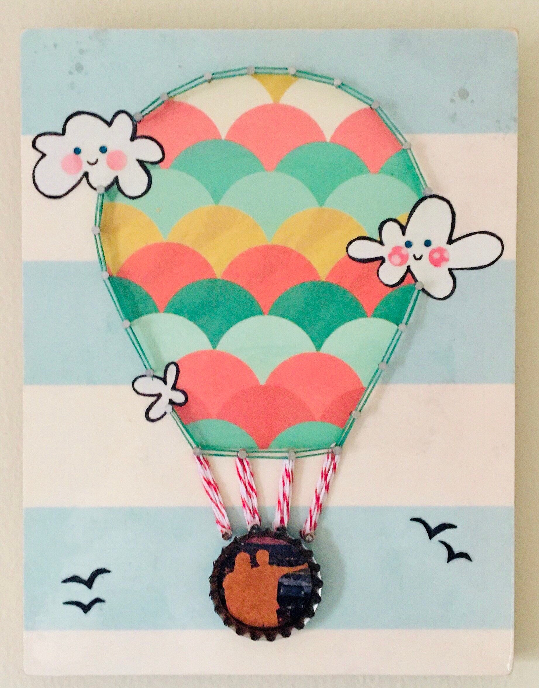 Hot Air Balloon Mixed Media Art - Etsy