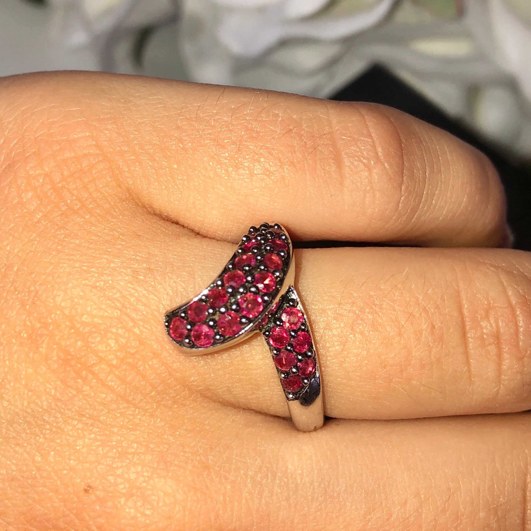 Natural Ruby Sterling Silver 925 Ring UK Size: N 1/2 | Etsy