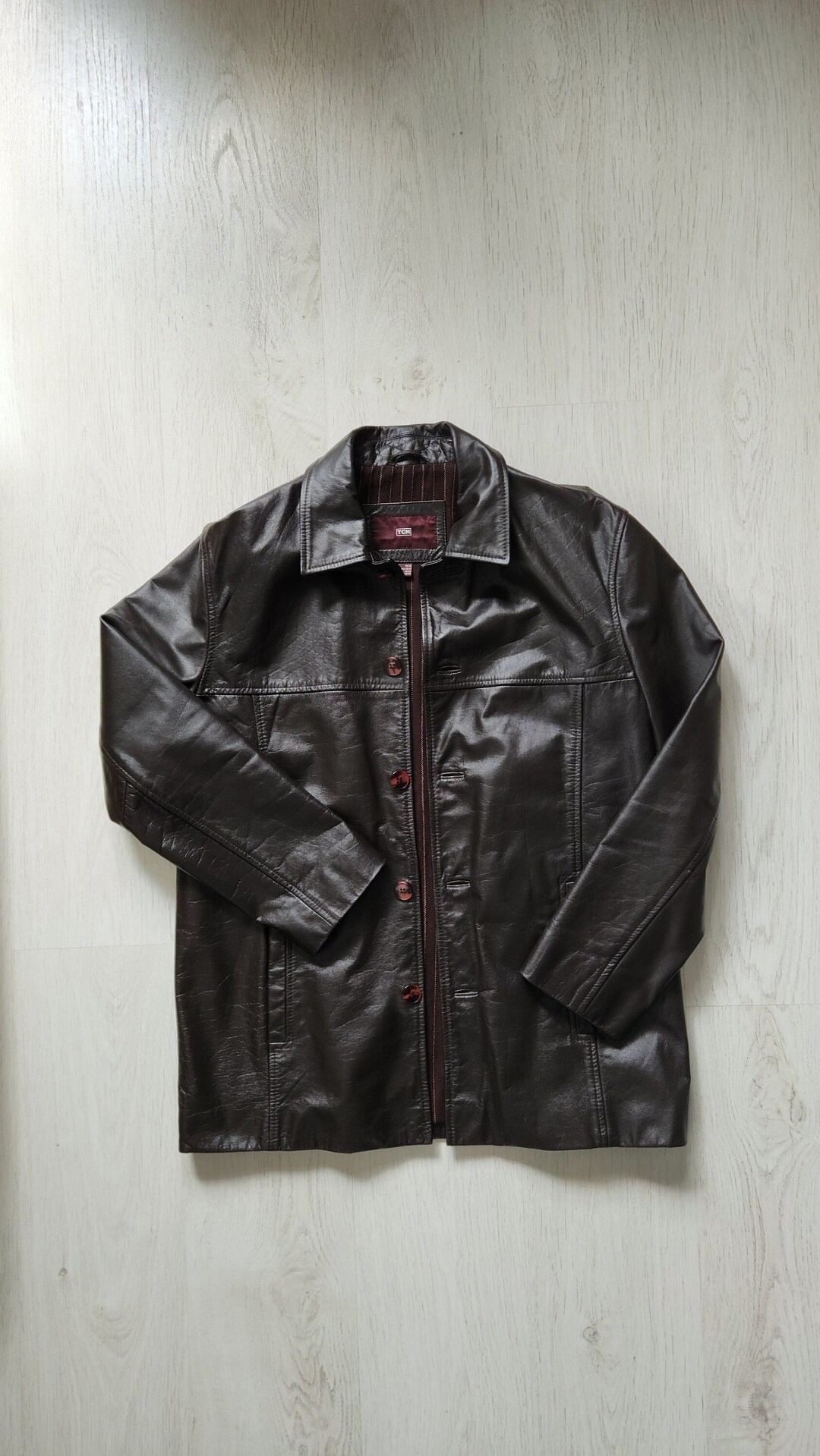 Leather Jacket, Dark Chocolate Brown, Vintage TCM, Size 48/50 - Etsy