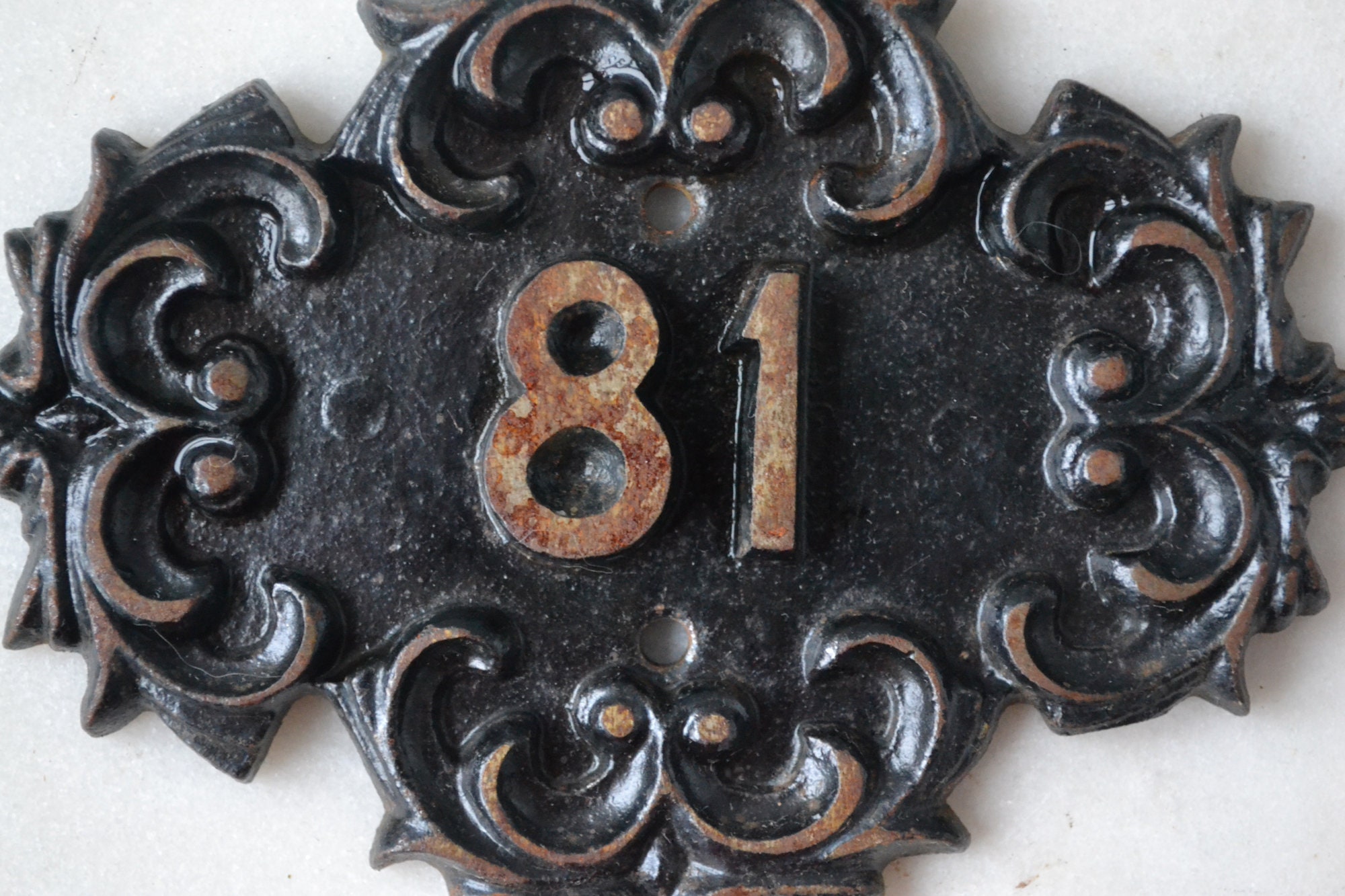 House number 81 Vintage outdoor house number plaque Door | Etsy