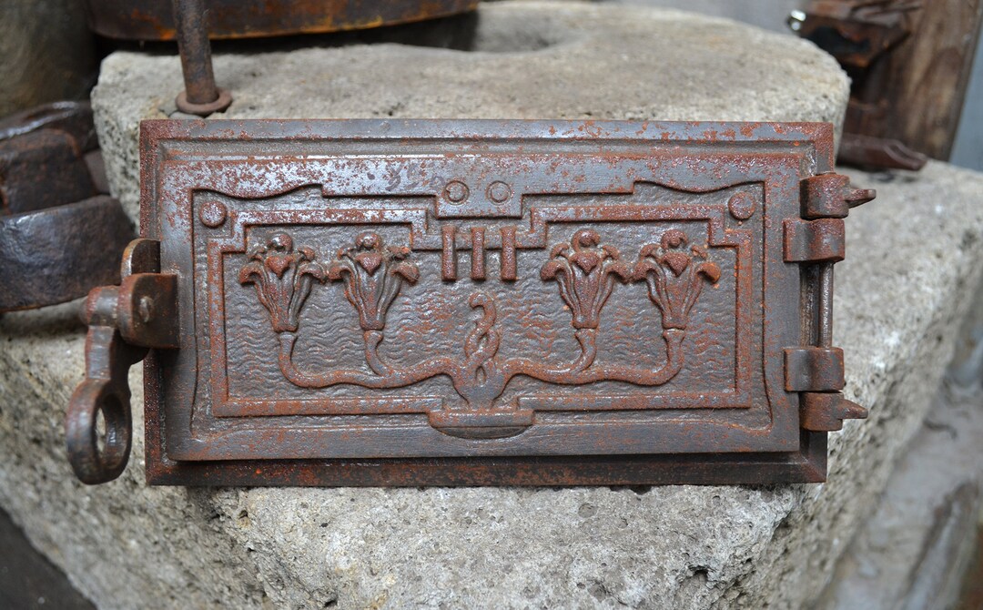 Vintage Cast Iron Wood Fired Oven Door Furnace Door Rustic - Etsy