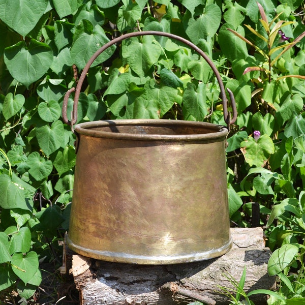 Antique Brass Bucket - Etsy