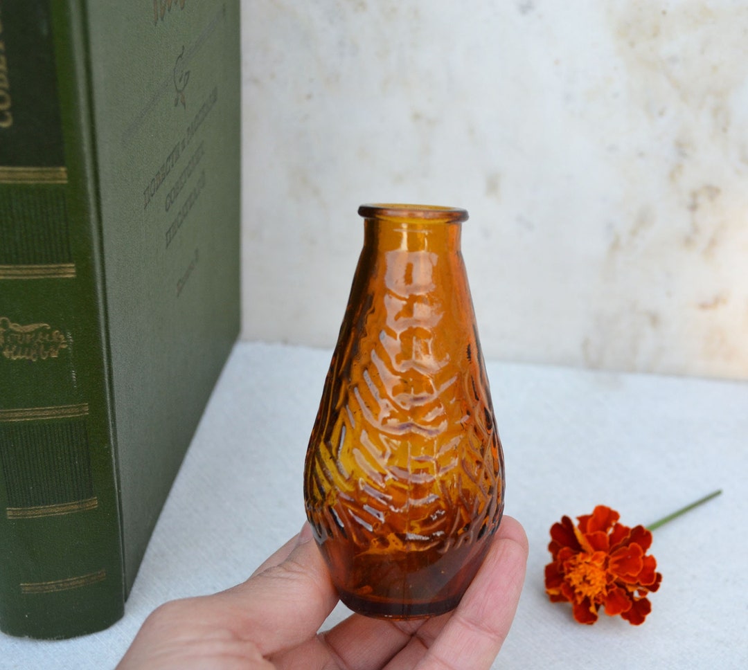 Small Brown Vase, Vintage Mini Glass Vase - Etsy