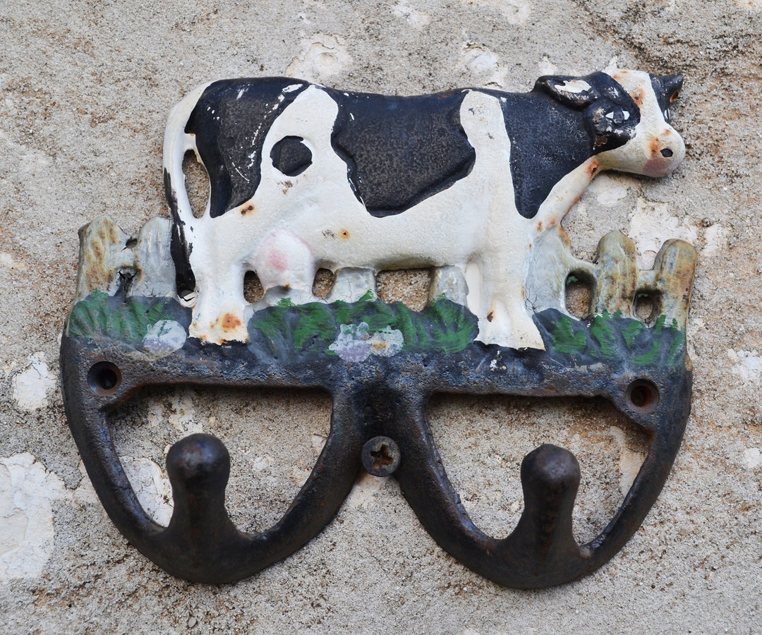 Vintage Cast Iron Wall Hook, Cow, Towel Hook - Etsy