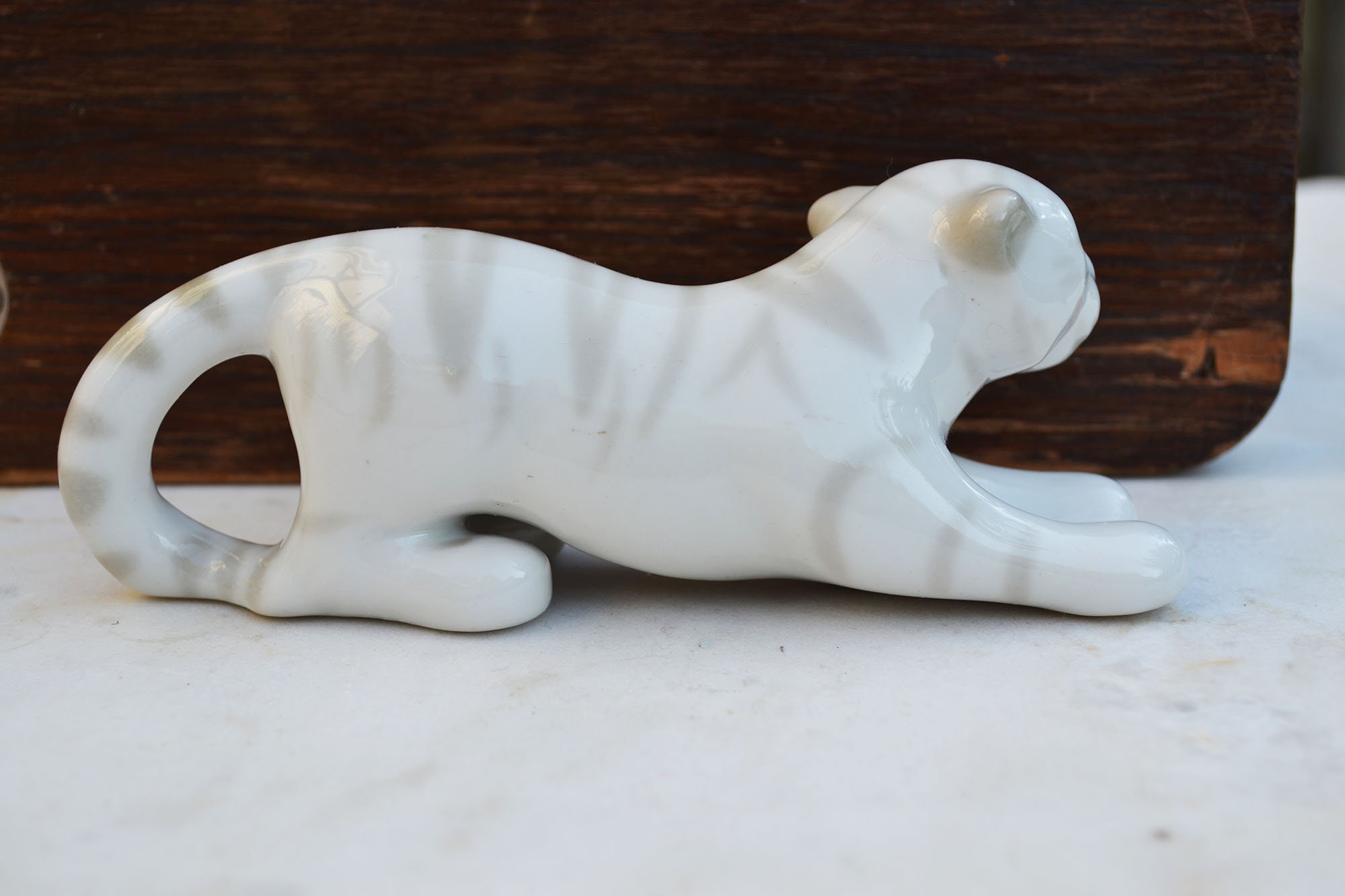 White Tiger Figurine Porcelain, Bookshelf Decor - Etsy