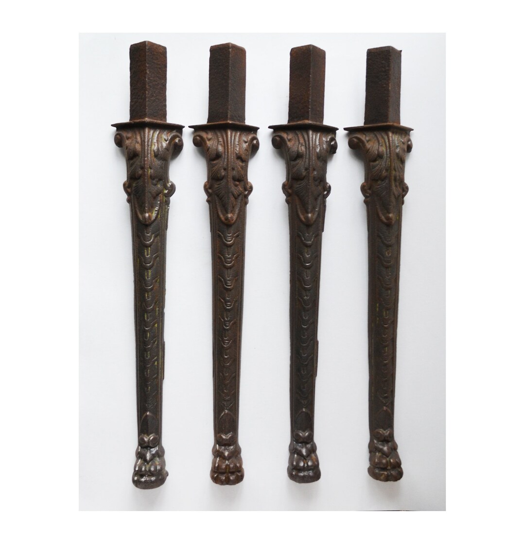 Set of 4 Antique Cast Iron Legs, Decoration Hardware for Restoration ...