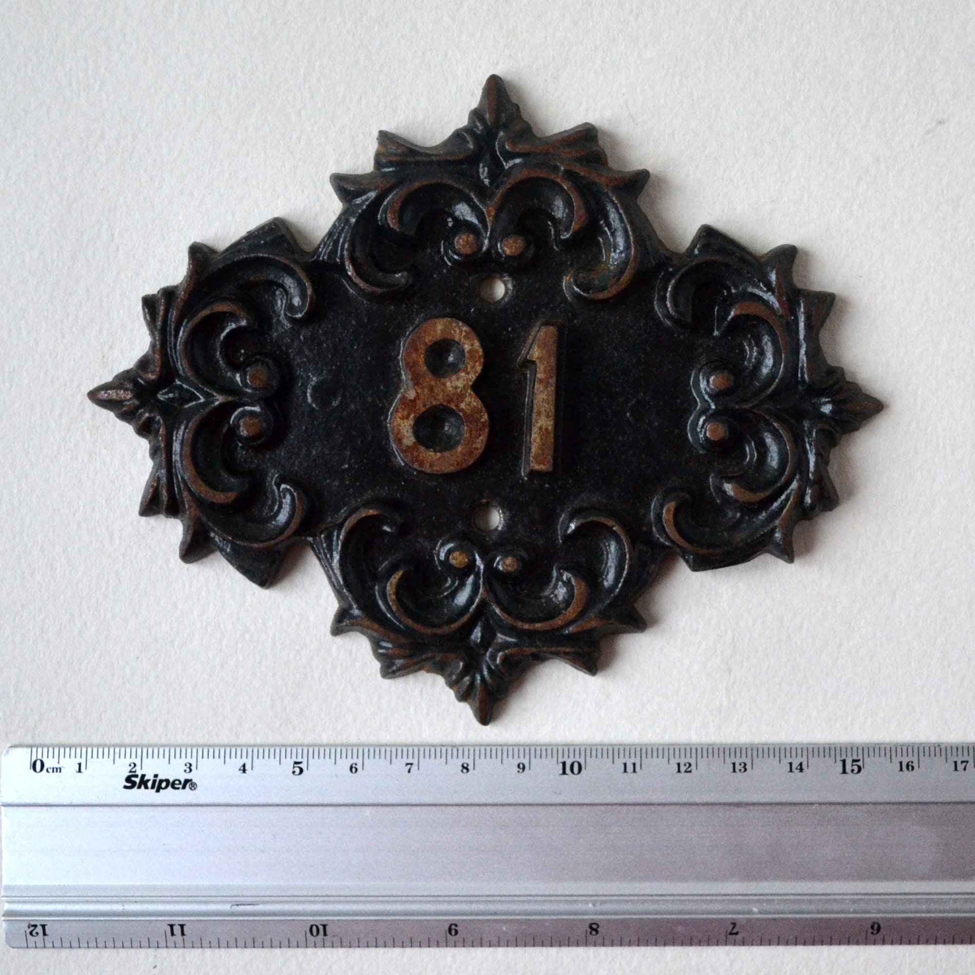 House number 81 Vintage outdoor house number plaque Door | Etsy