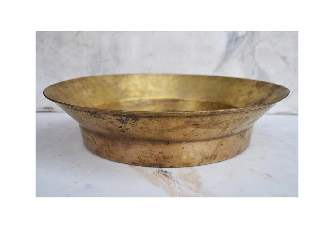 Vintage Large Brass Bowl 16" - Etsy