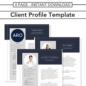 Client Profile Template - Editable Info Sheet for New Clients ...