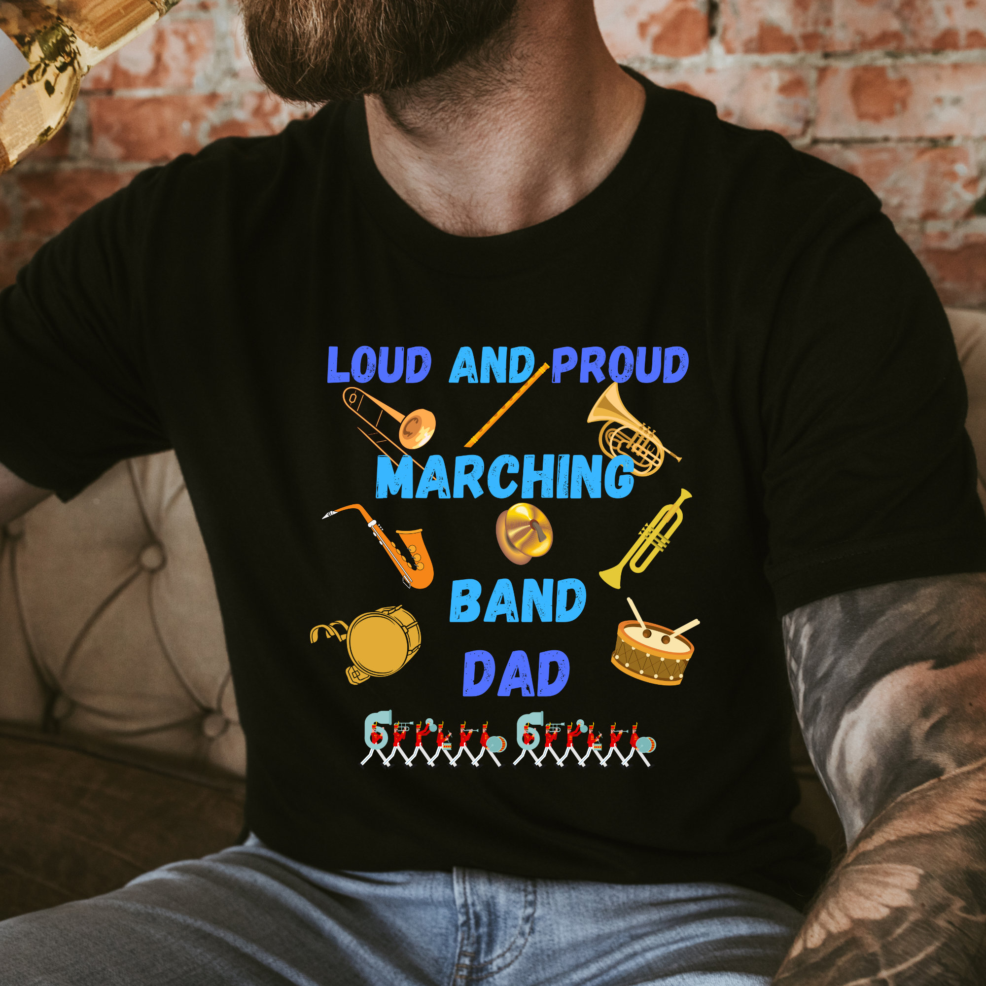 Marching Band Dad Tshirt Loud Proud Support Son Daughter Middle School ...