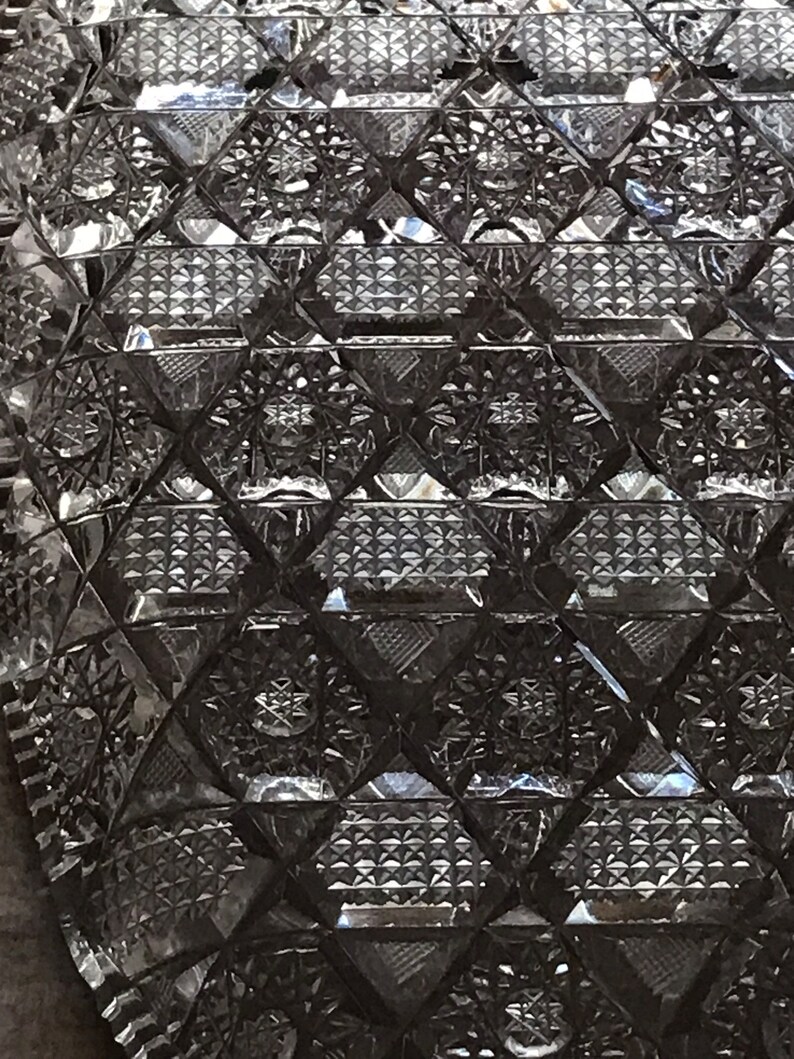 Bohemian Czech Cut Crystal 18 Oblong Plate Or Tray Etsy