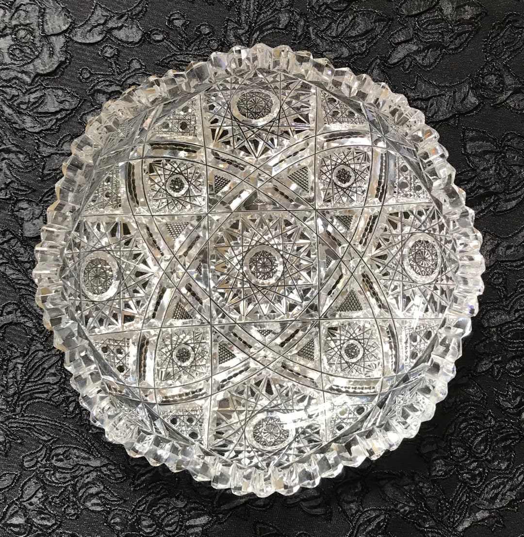 ABP American Brilliant Period 8 1/4 Cut Crystal Low Bowl - Etsy