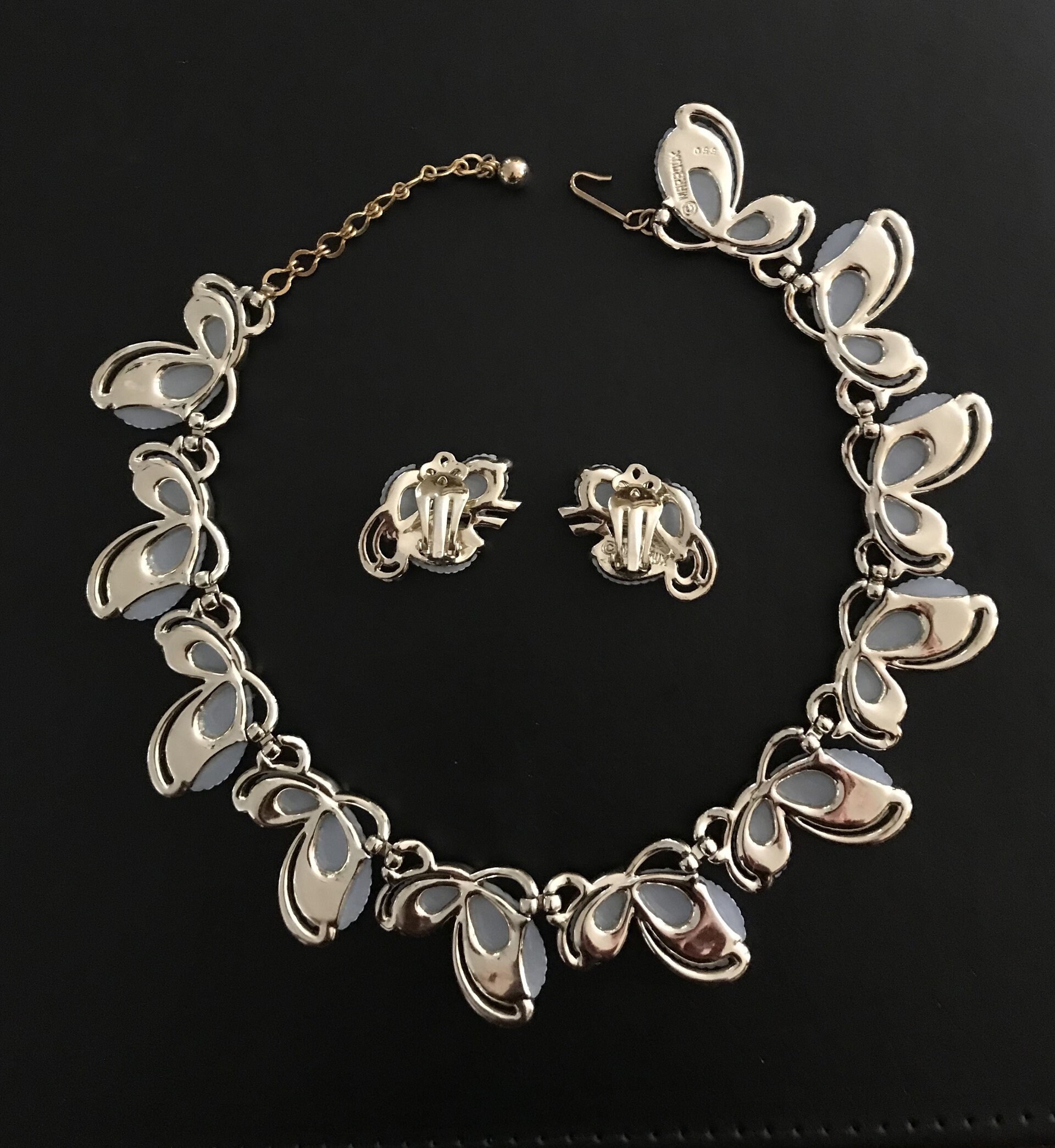 Marcel Boucher Marboux Light Blue Thermoset and Possible Rhodium Demi ...