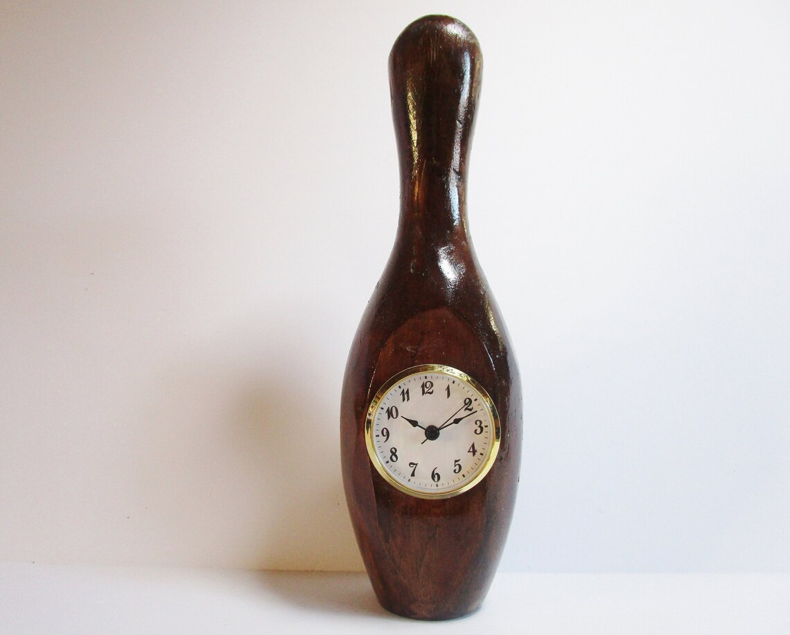 Bowling Pin Clock, Walnut Clock, Pine Clock, Maple Clock, Gift Clock ...