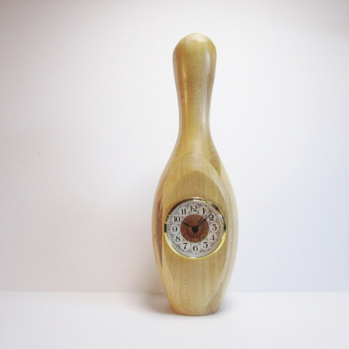 Bowling Pin Clock, Walnut Clock, Pine Clock, Maple Clock, Gift Clock ...