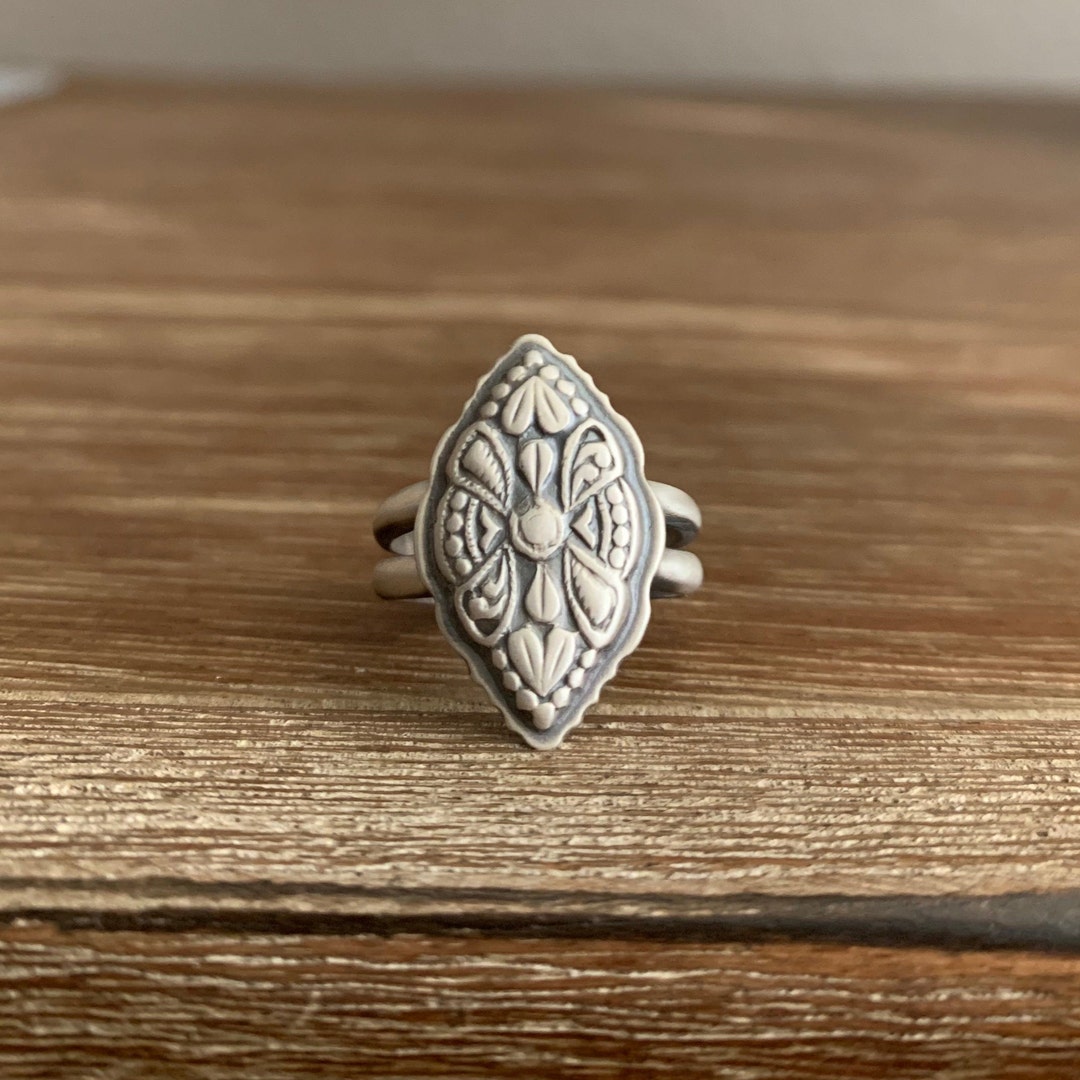 Halcyon Shield Ring - Handmade to Order- Sterling Silver Ring - Etsy