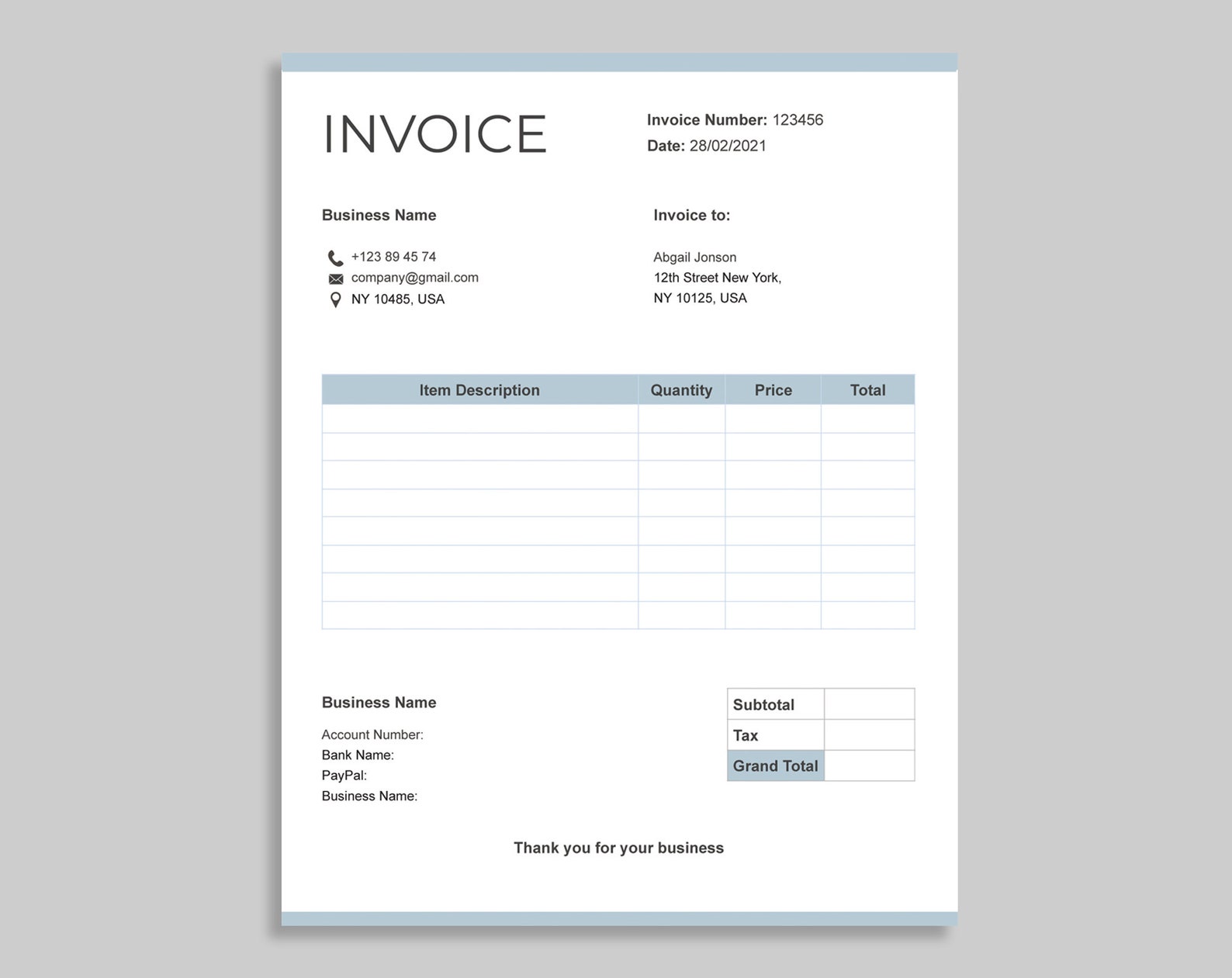 Invoice Template, Invoice Template Word and Google Docs, Editable ...