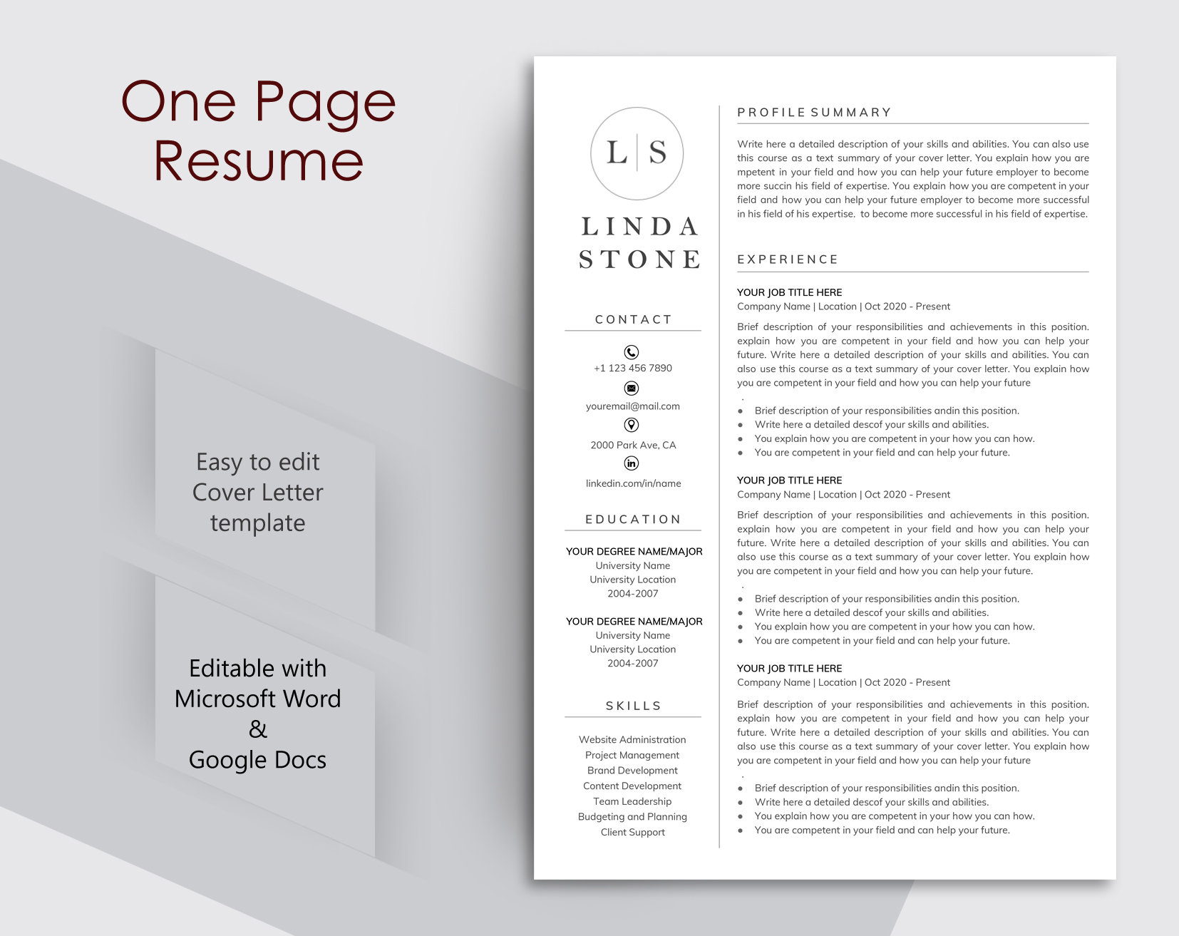 Google documents modern resume templates - ttolfX