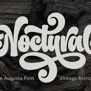 Retro Font: 70s Swirl Lettering, Procreate & Canva Font - Etsy