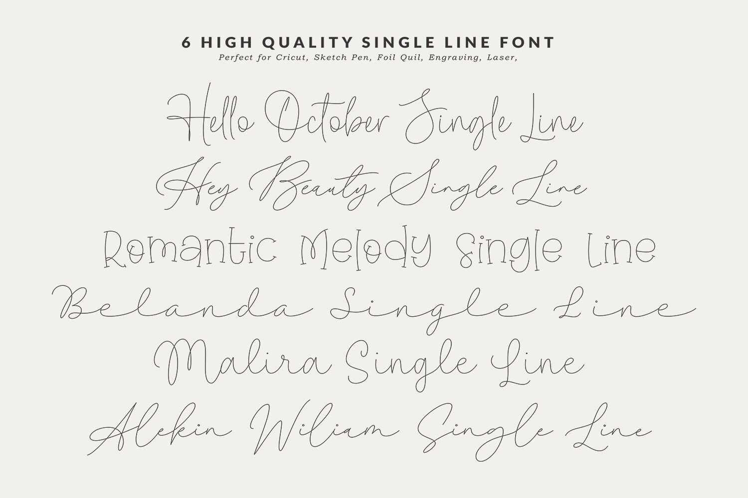 Single Line Font Bundle: Sketch, Cricut, Laser Cut Fonts - Etsy