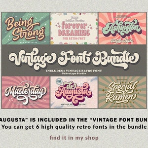 Retro Font: 70s Swirl Lettering, Procreate & Canva Font - Etsy