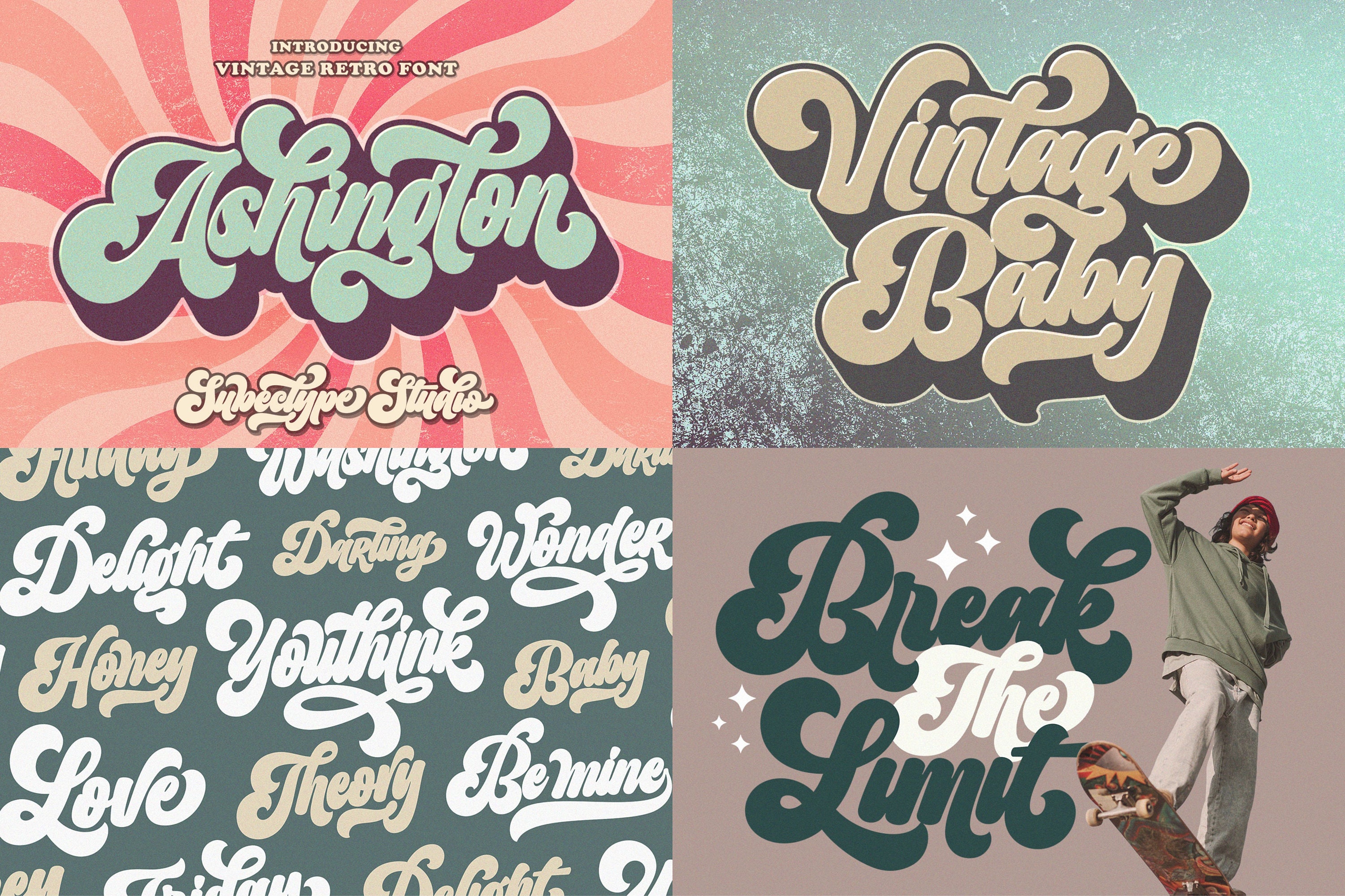 Retro Font Bundle Vintage Font Cricut Font Groovy Font - Etsy UK
