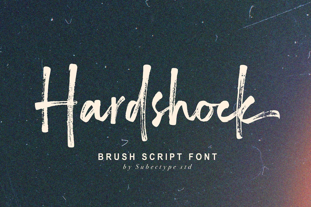 Hardshock Brush Script Font: Handwritten Inky Style - Etsy