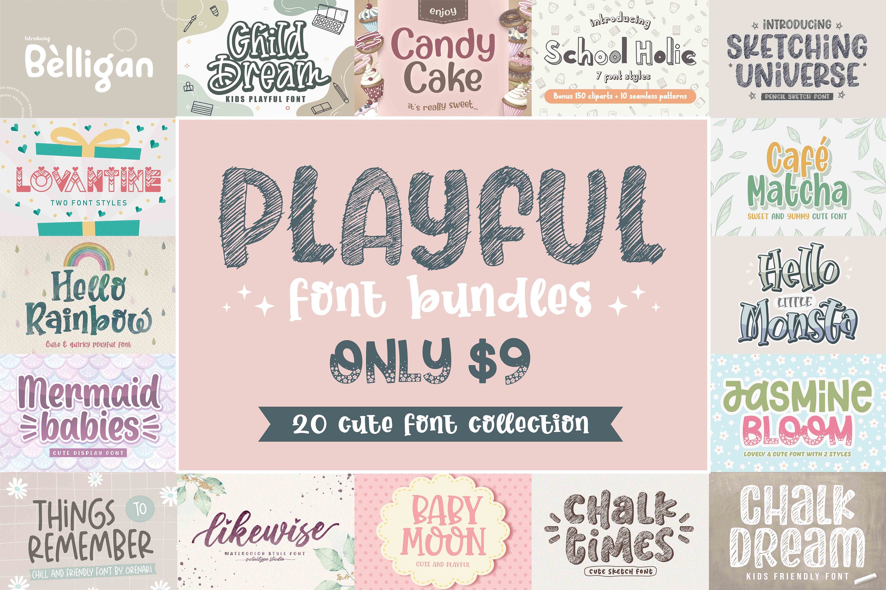 Font Bundle Cute Font Craft Font School Font Font for - Etsy