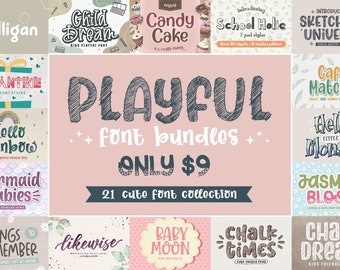 Playful Font Bundle, Cute Font, Craft Font, Handwritten Font, Cricut ...