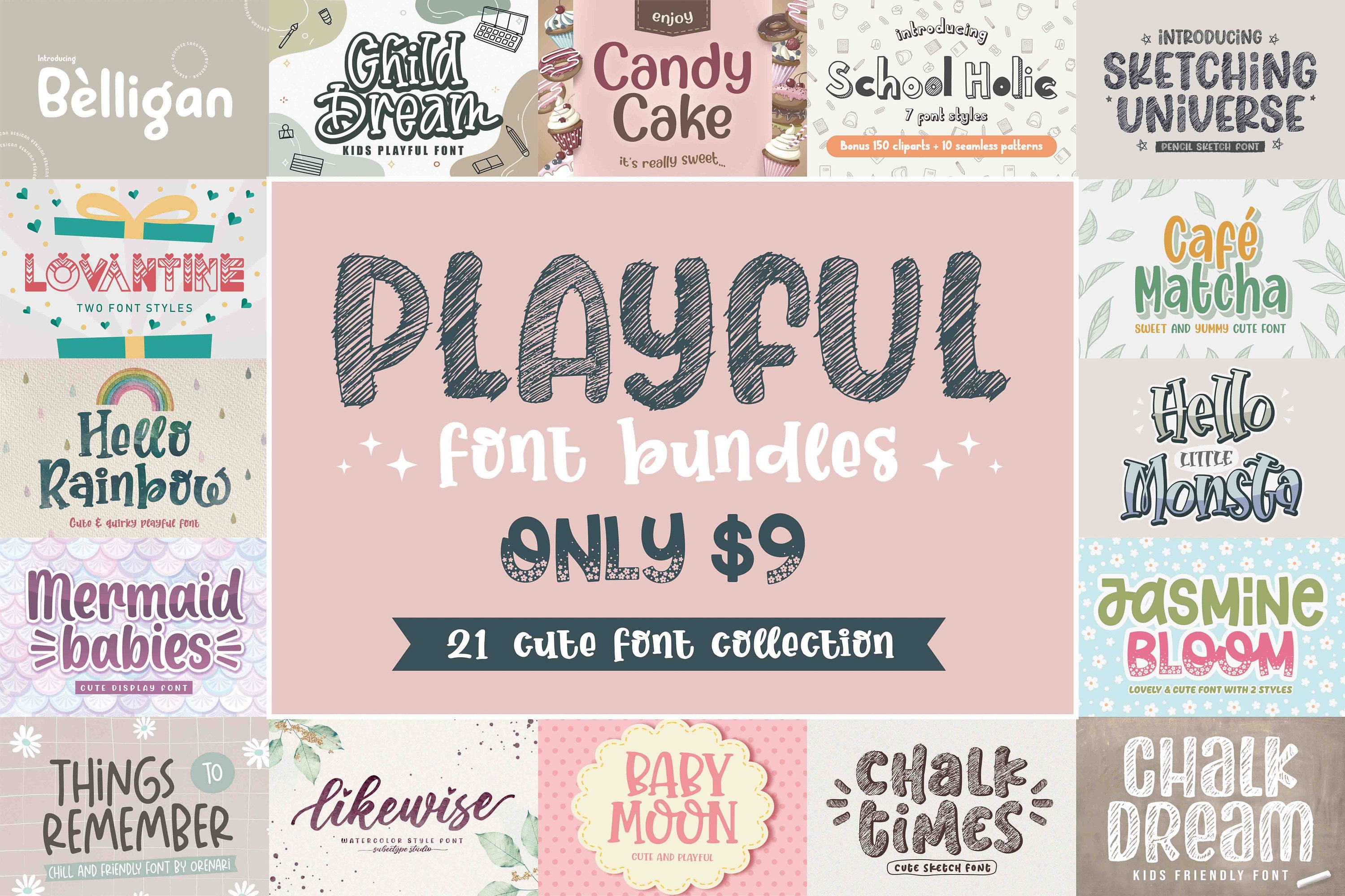 Font Bundle Cute Font Craft Font School Font Font for - Etsy