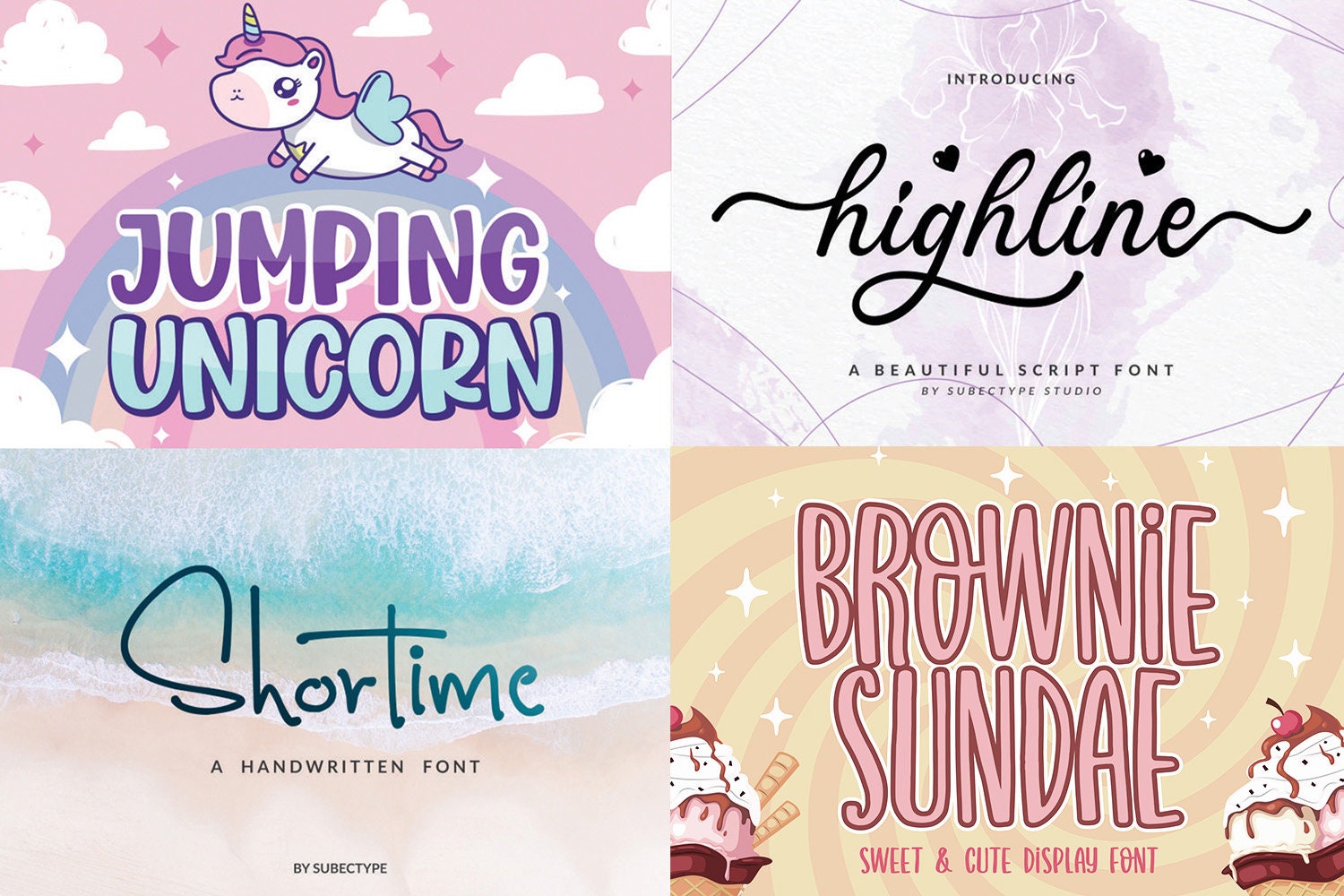Font Bundle Cute Font Craft Font Lovely Font Font Pack - Etsy
