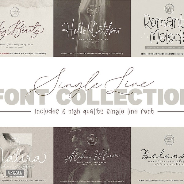 Single Line Fonts Wedding - Etsy