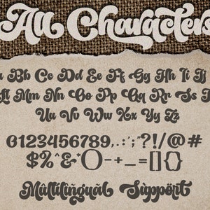 Retro Font: 70s Swirl Lettering, Procreate & Canva Font - Etsy